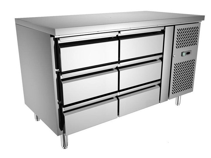 Hladni sto sa 6 fijoka GN2150TN - Hladni stolovi - Ugostiteljska oprema ...